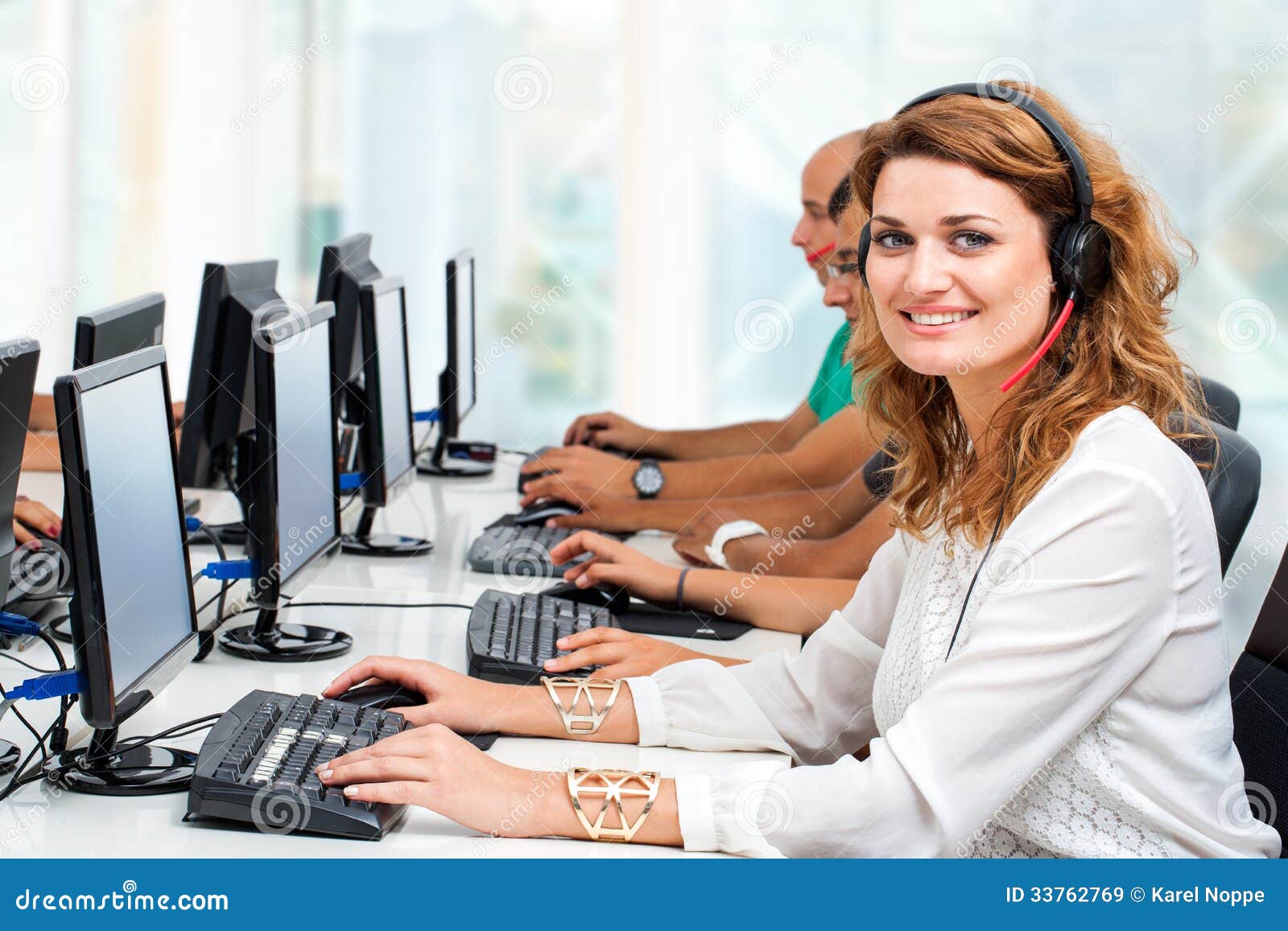 Female Student in Training Course. Stock Image - Image of active, hands ...