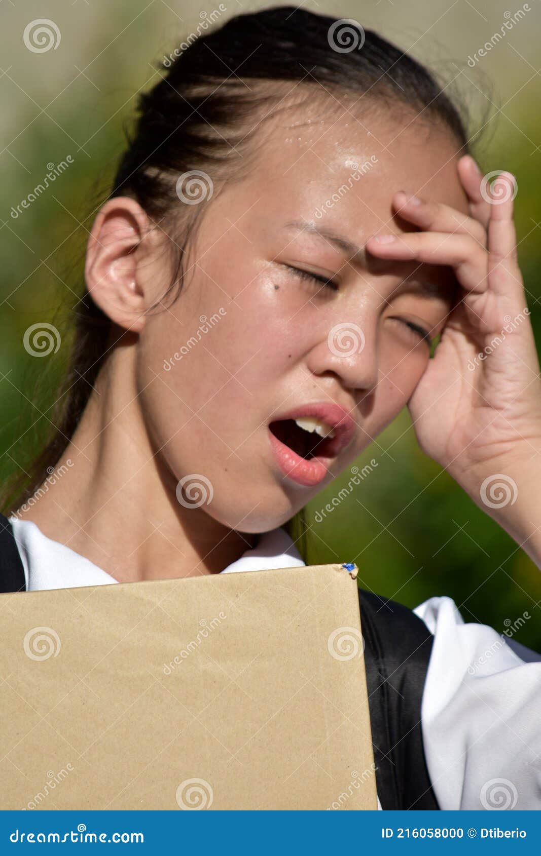 A Female Student Under Stress Stock Photo - Image of female, feelings ...