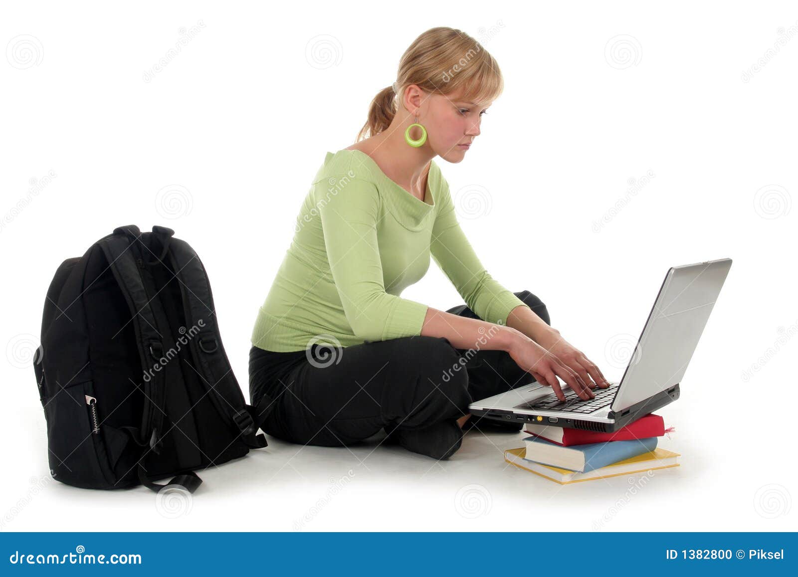 Female Student Using Laptop Stock Photo - Image of technology, internet ...