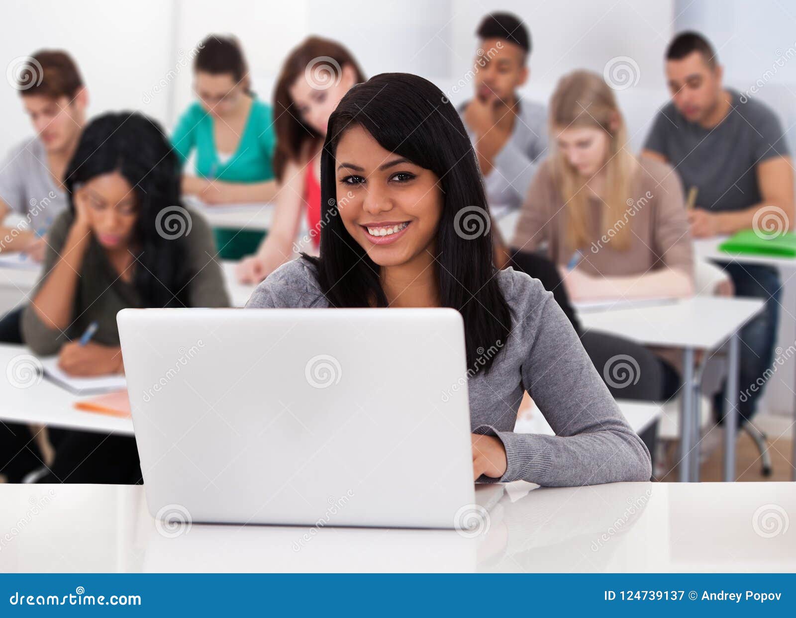 Female Student Using Laptop Stock Image - Image of academic, computer ...