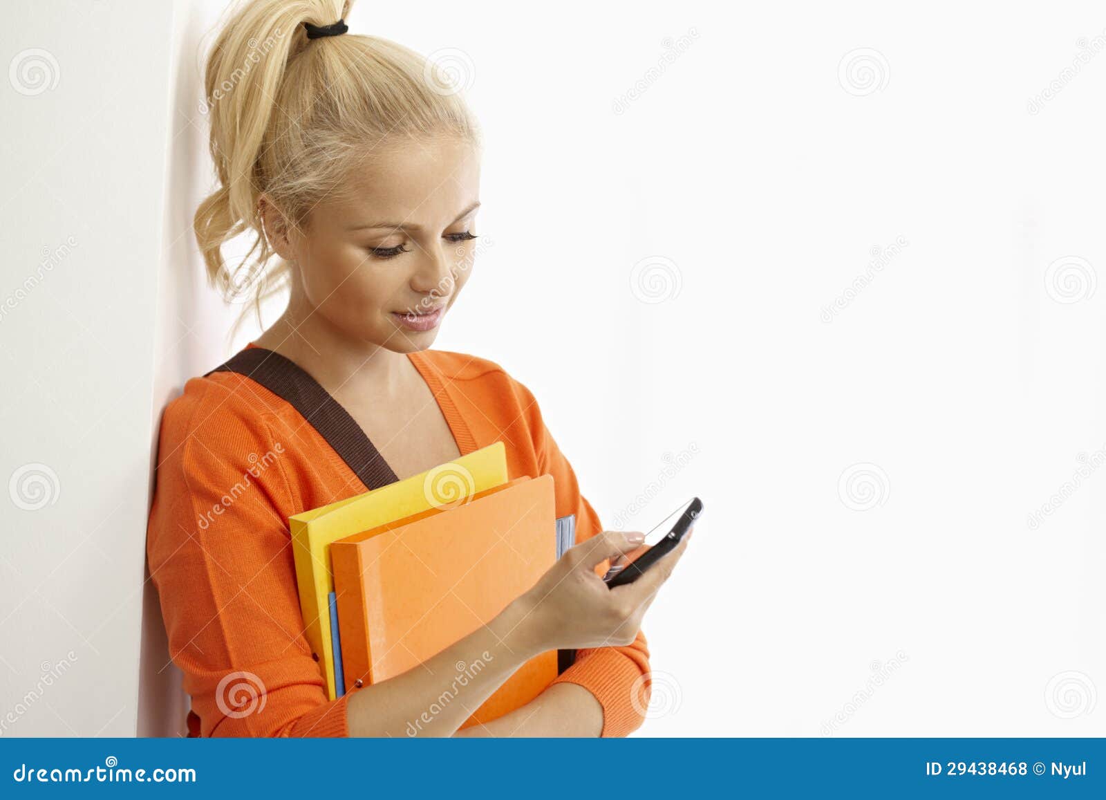Female Student Using Mobile Phone Stock Photo - Image of call, campus ...