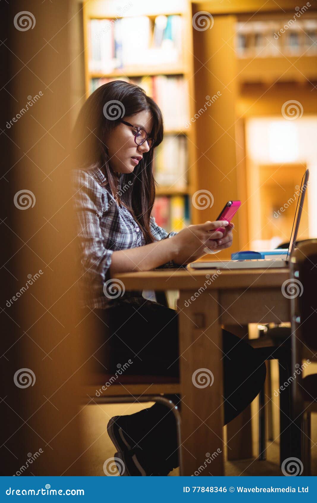Female Student Using Mobile Phone Stock Photo - Image of academic ...
