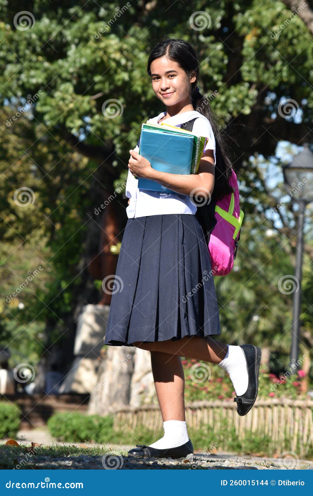 Female Student Wearing School Uniform Standing Stock Photo - Image of ...