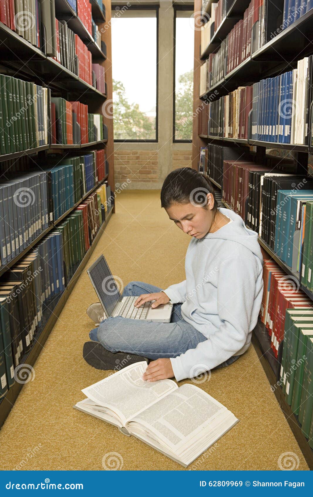 Female Student Working in the Library Stock Image - Image of college ...