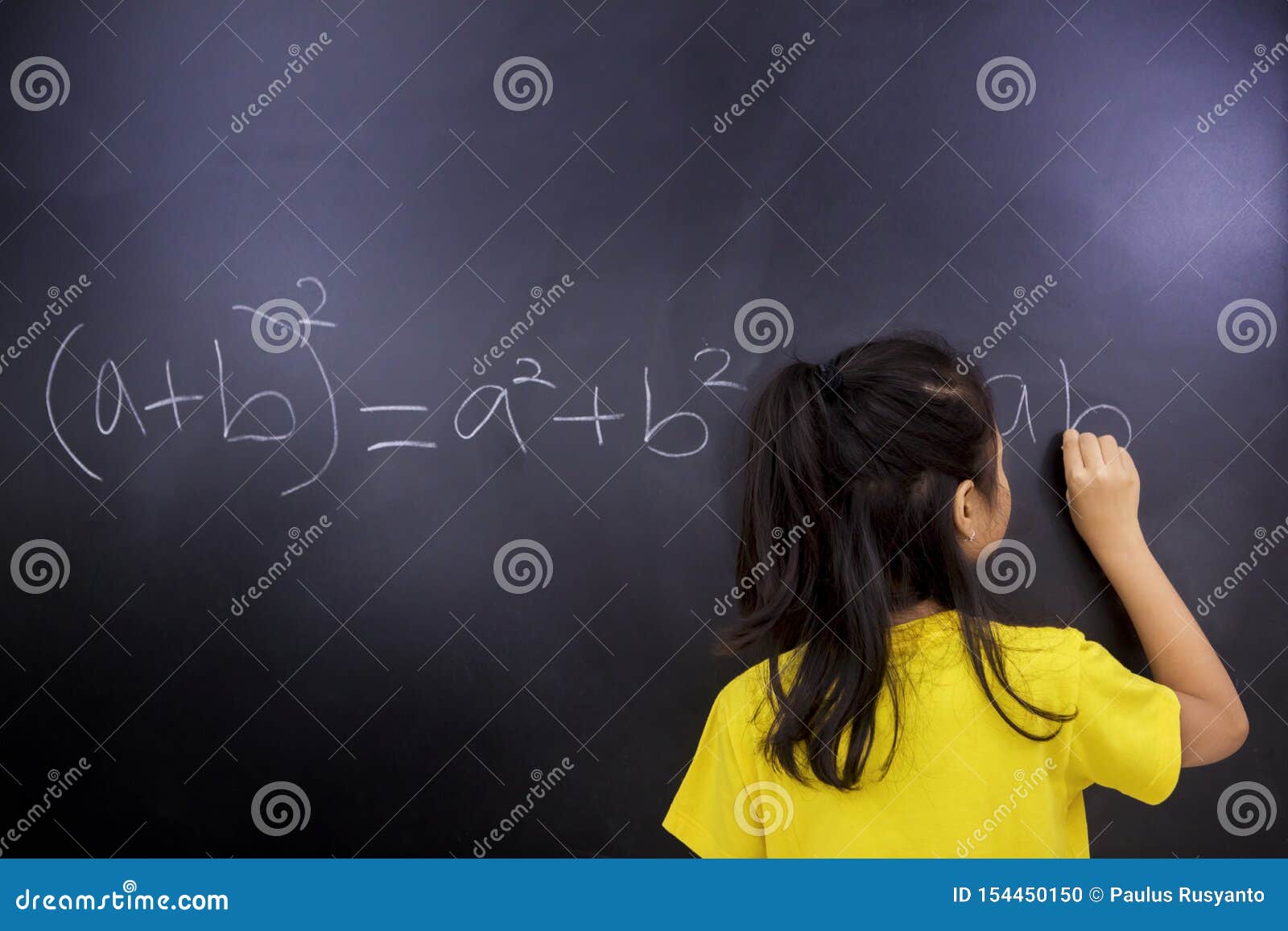 Female Student Writes Mathematical Equations Stock Photo - Image of ...