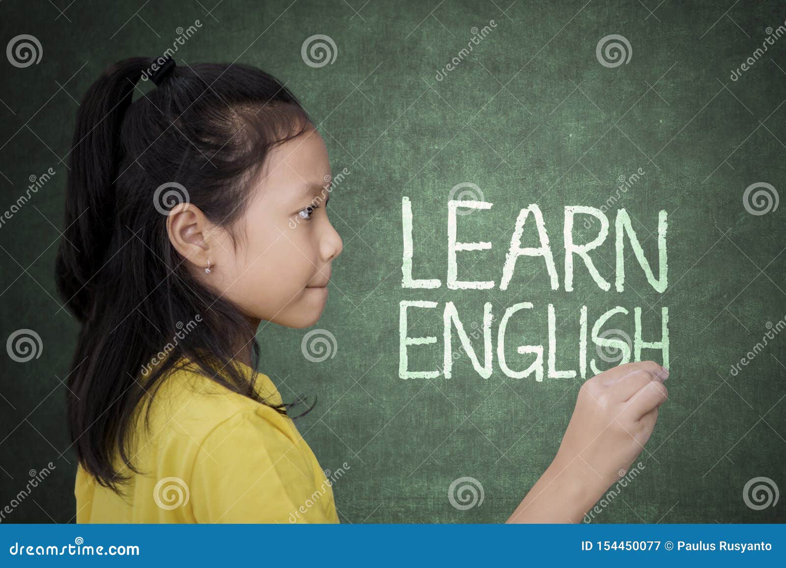 Female Student Writing Learn English Text Stock Image - Image of ...