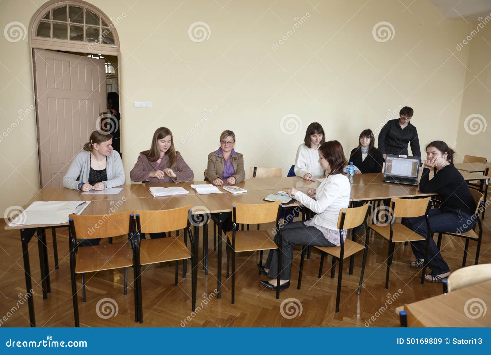 Female Students in Classroom Editorial Stock Image - Image of class ...
