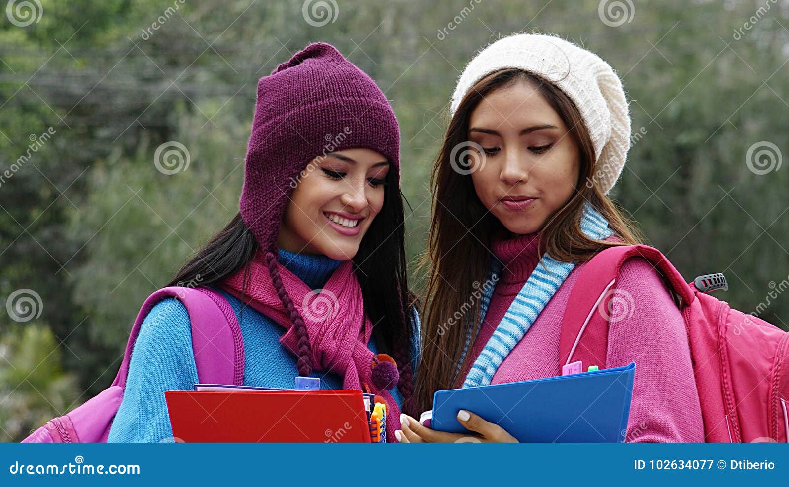 Female Students Cold Weather Stock Image - Image of adults, pupil ...