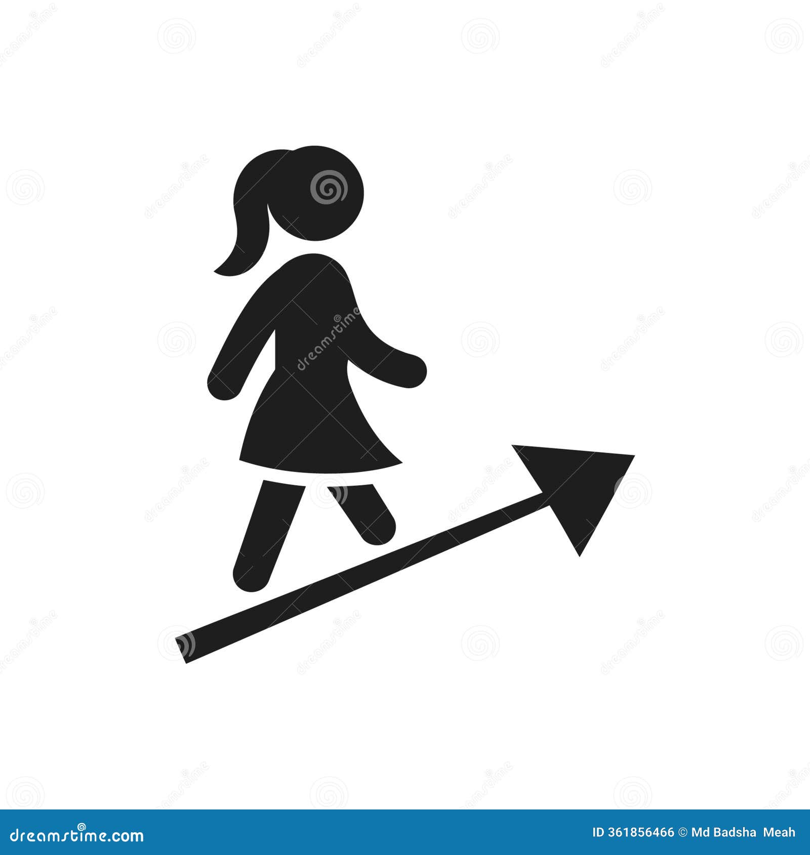 Female Success Path Icon stock vector. Illustration of growth - 361856466