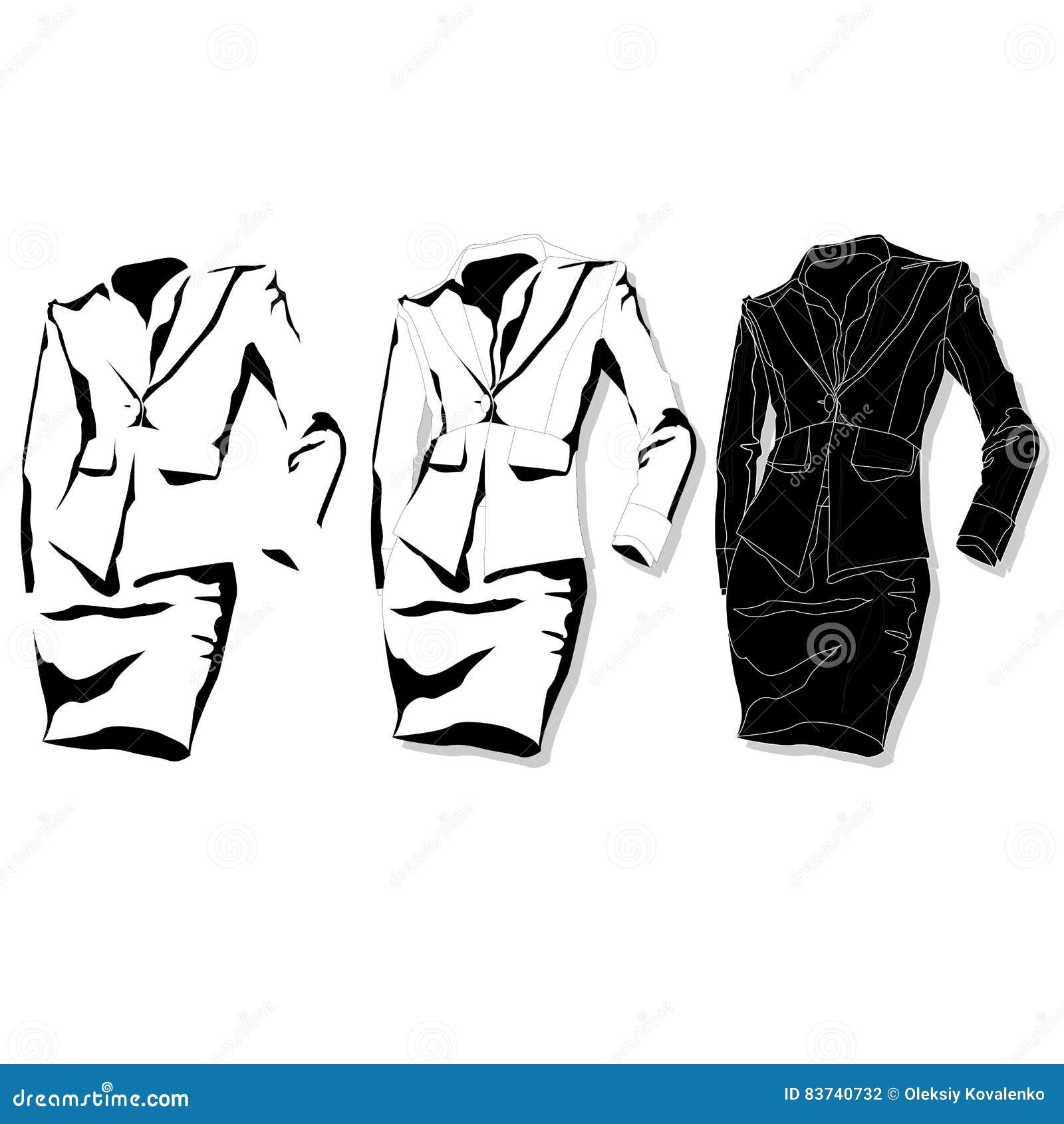 Female Suit Clothes Collection Vector Stock Vector Illustration Of