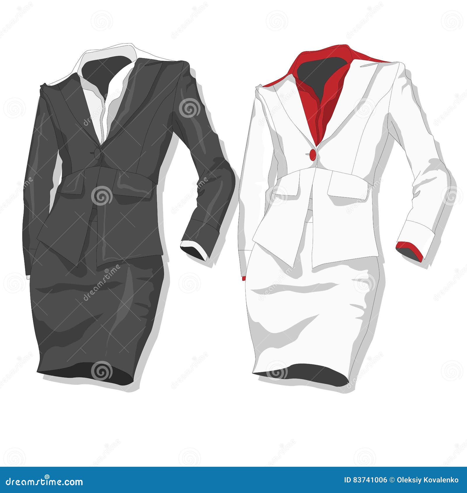 Female Suit Clothes Collection Vector Stock Vector Illustration Of