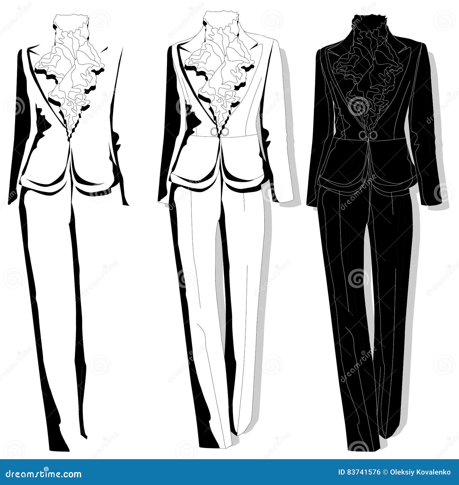 Female Suit. Clothes Collection. Vector. Stock Vector - Illustration of ...