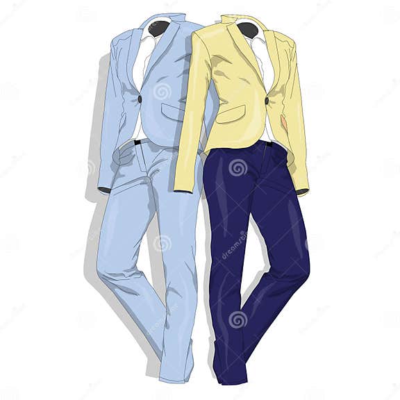 Female Suit Clothes Collection Vector Stock Vector Illustration Of