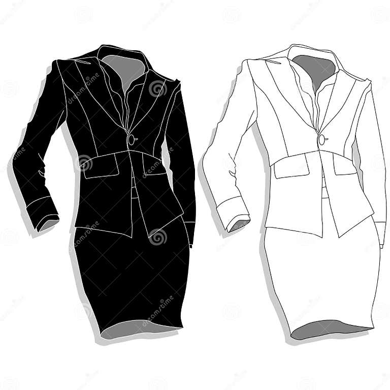 Female Suit Clothes Collection Vector Stock Vector Illustration Of