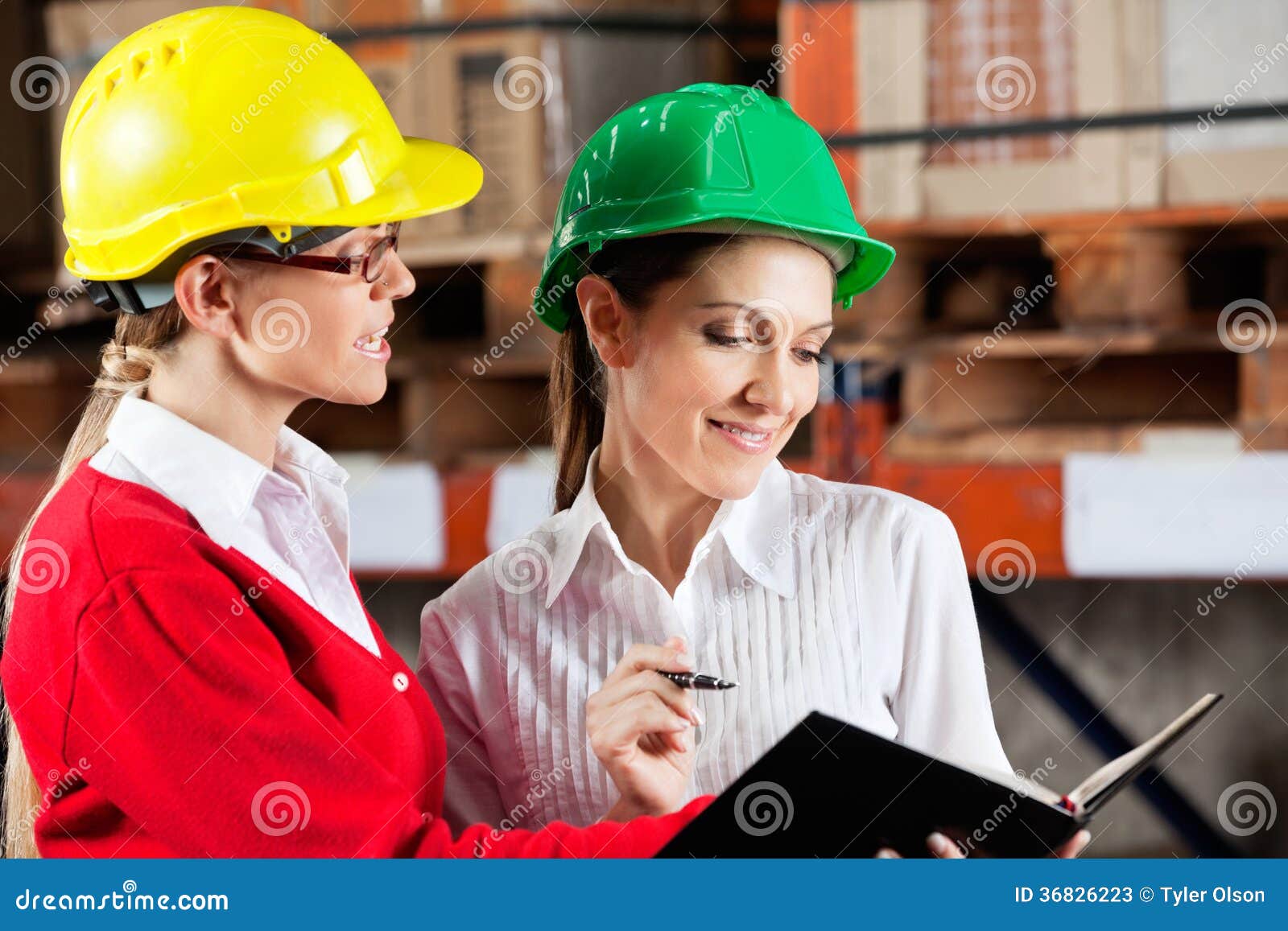 Female Supervisor and Colleague Working Together Stock Image - Image of ...
