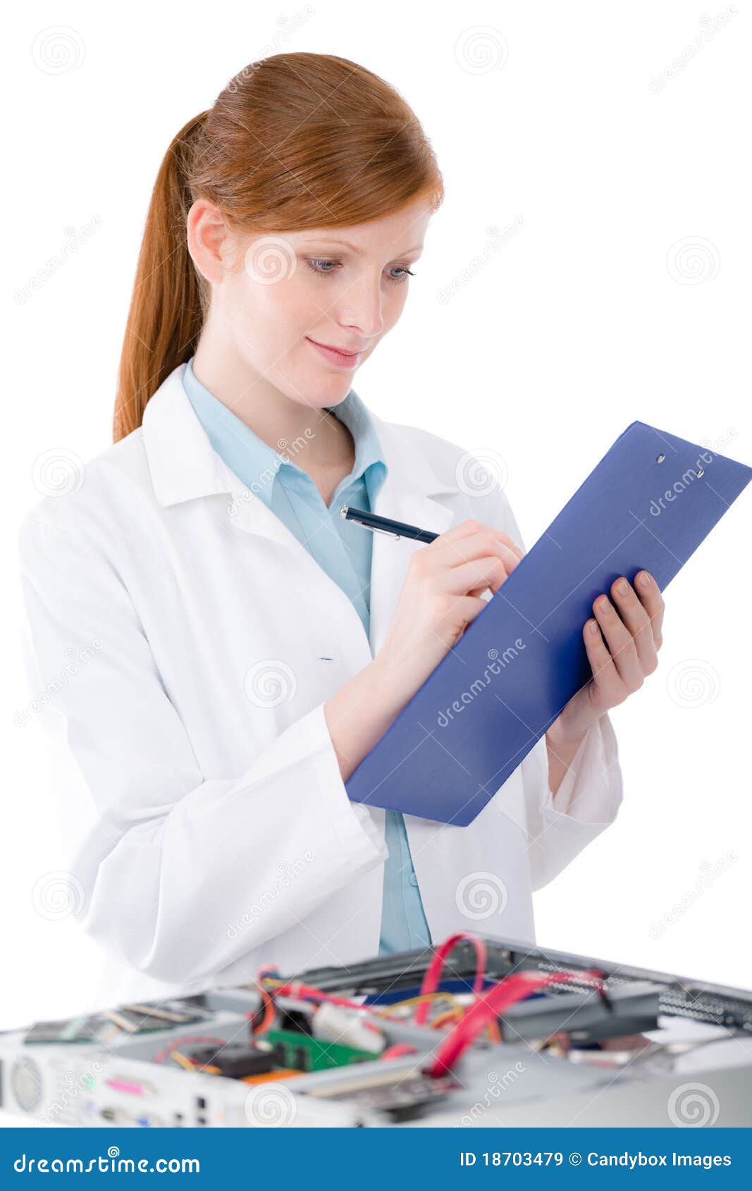 Female Support Computer Engineer - Woman Repair Stock Image - Image of ...