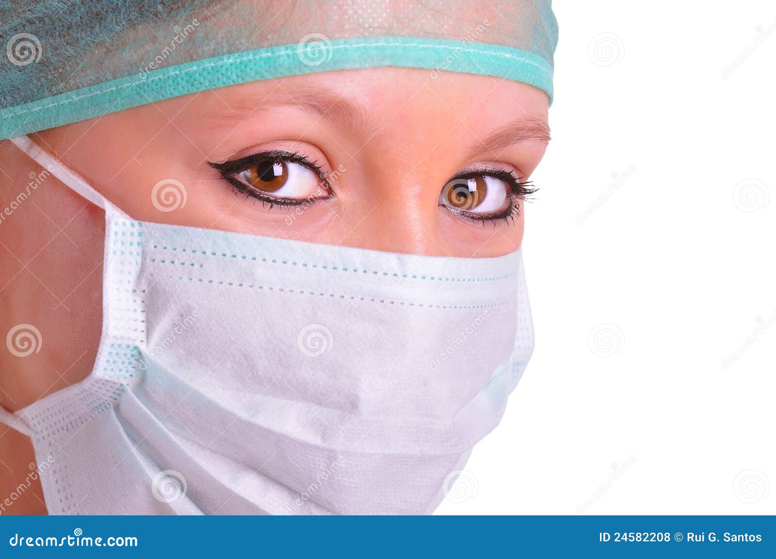 Female Surgeon with Face Mask Stock Photo - Image of hospital, surgeon ...