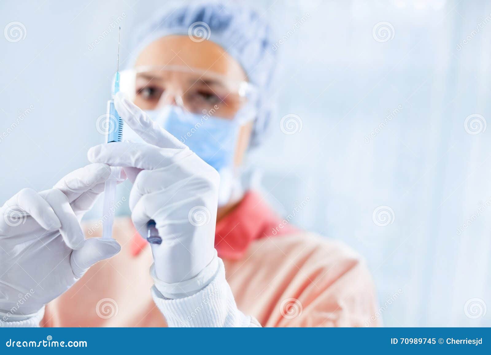 Female Surgeon Holding Anesthesia Stock Image - Image of injecting ...