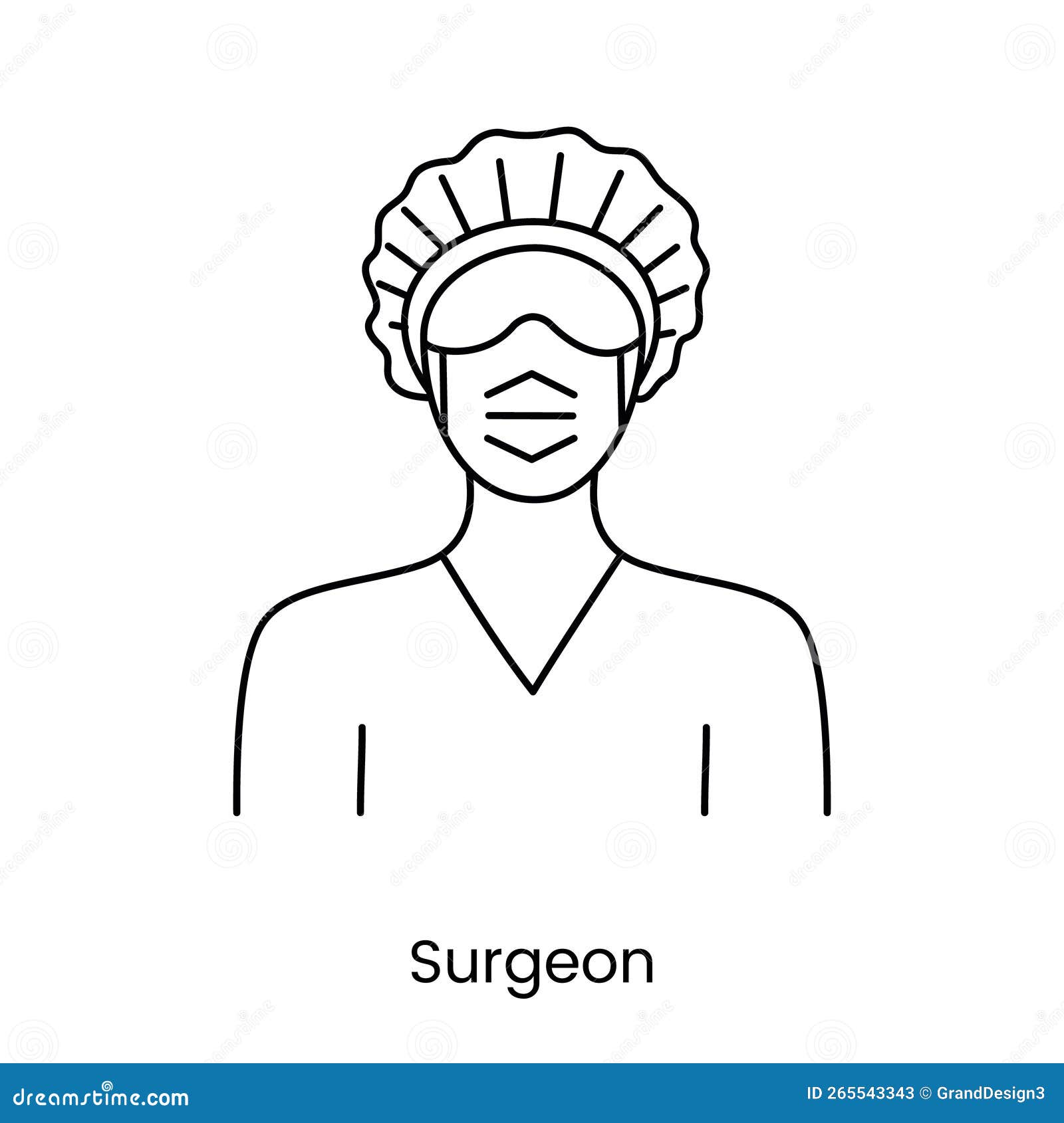 Female Surgeon Icon Line in Vector. Stock Vector - Illustration of thin ...