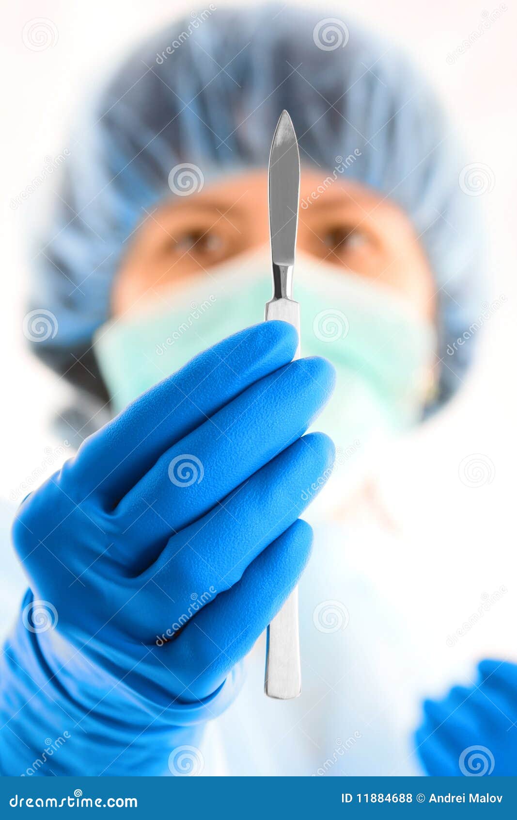 Female Surgeon with Scalpel Stock Photo - Image of operating, care ...