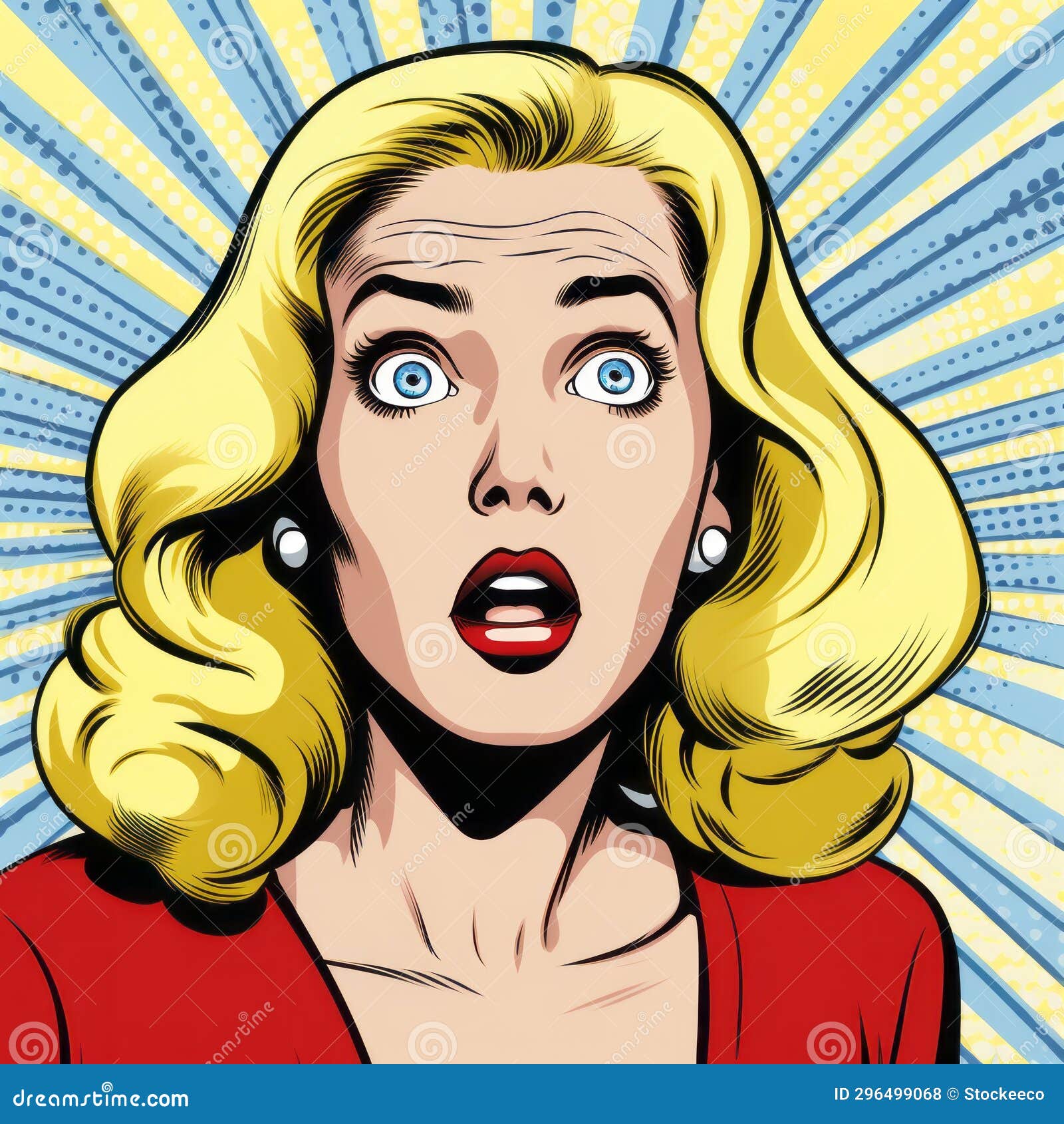 Shocked Blonde Woman in Comic Book Pop Art Illustration Stock ...