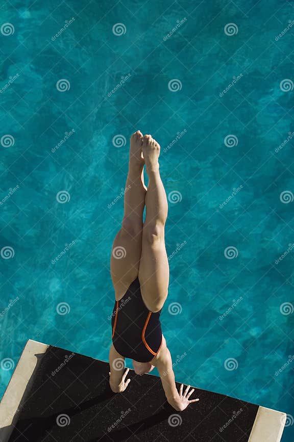 Female Swimmer Diving into the Pool Stock Photo - Image of leisure ...
