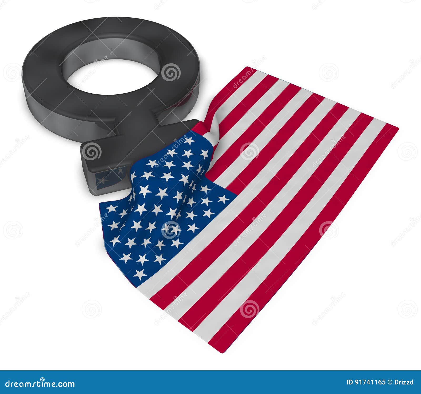 Female Symbol and Flag of the Usa Stock Illustration - Illustration of ...