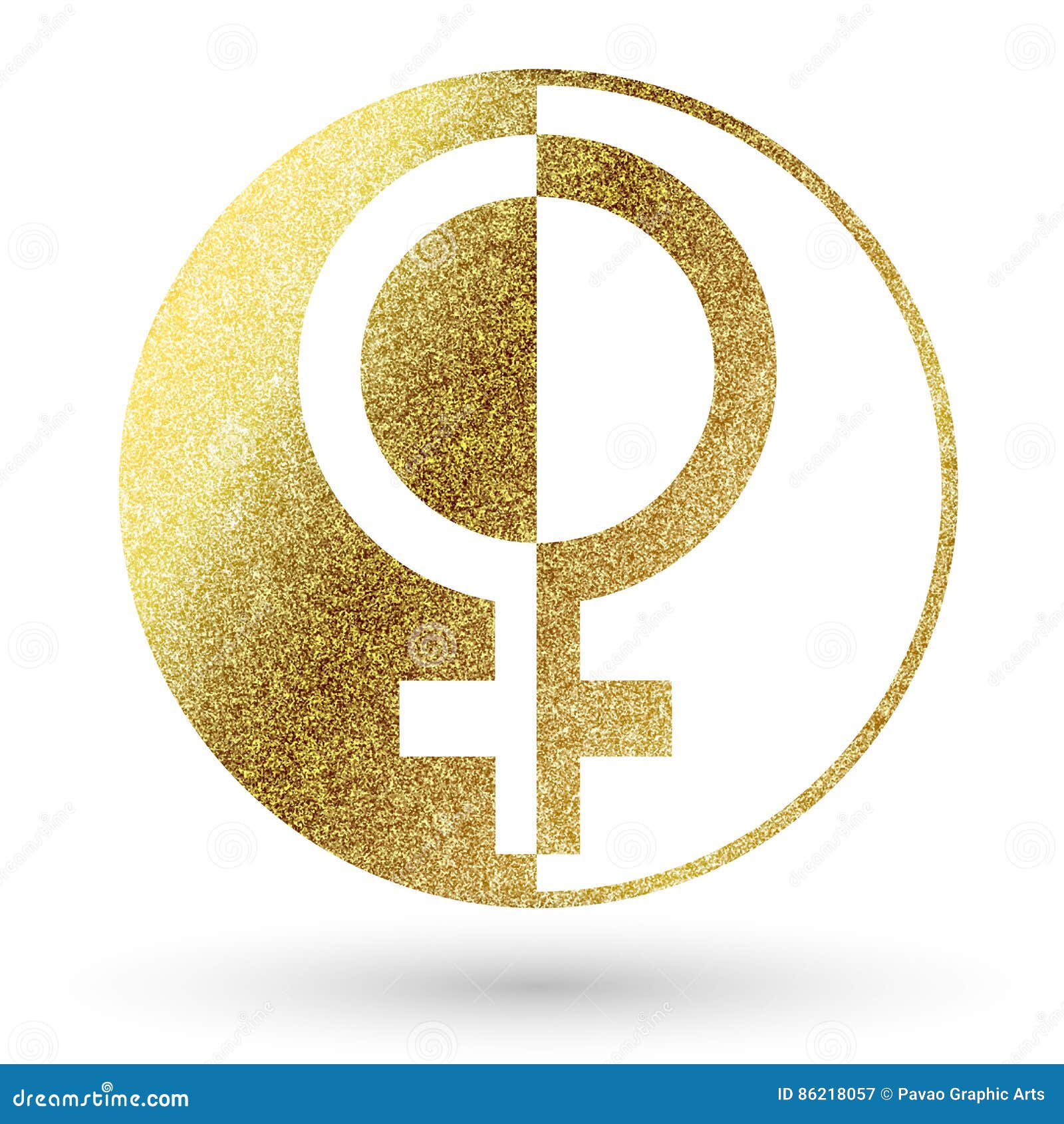 Female symbol in gold stock vector. Illustration of golden - 86218057