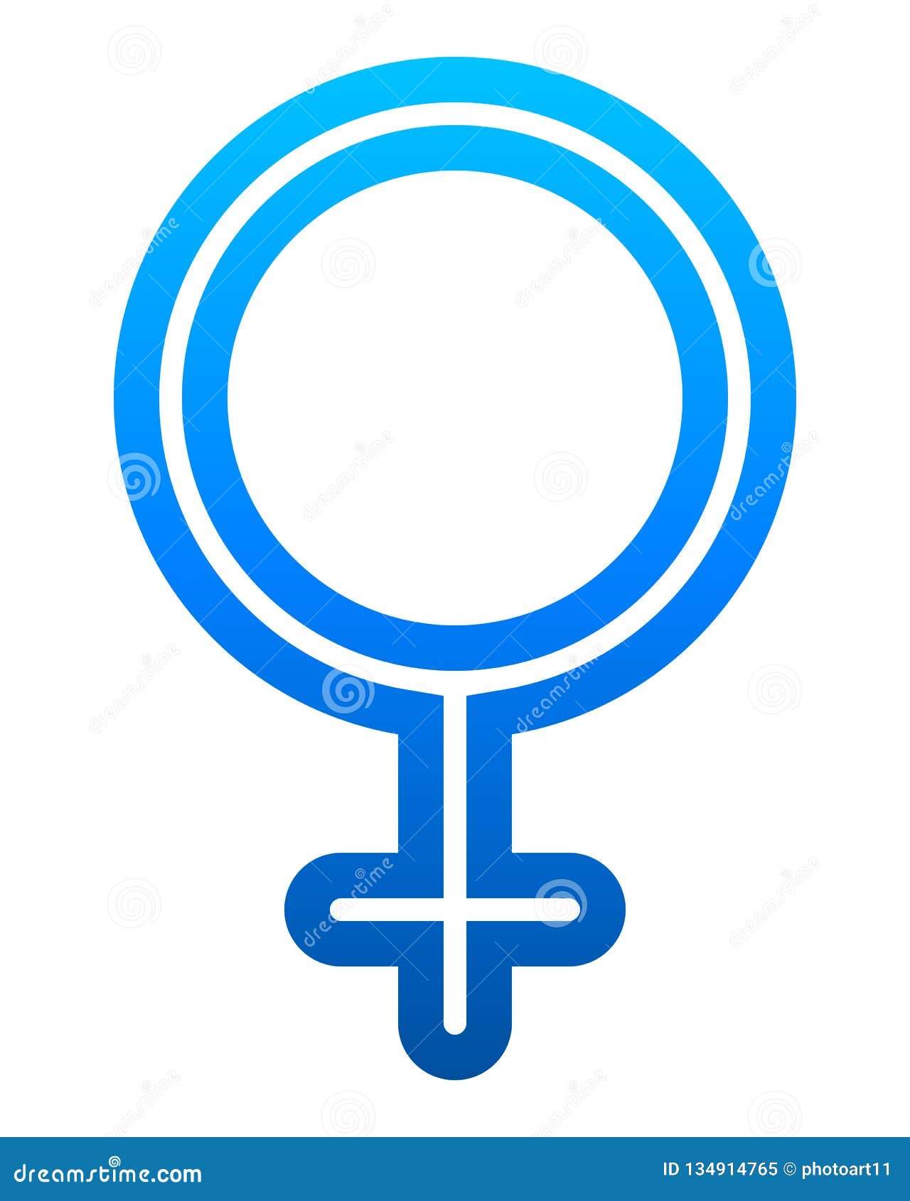 Female Symbol Icon - Blue Thin Rounded Outlined Gradient, Isolated ...