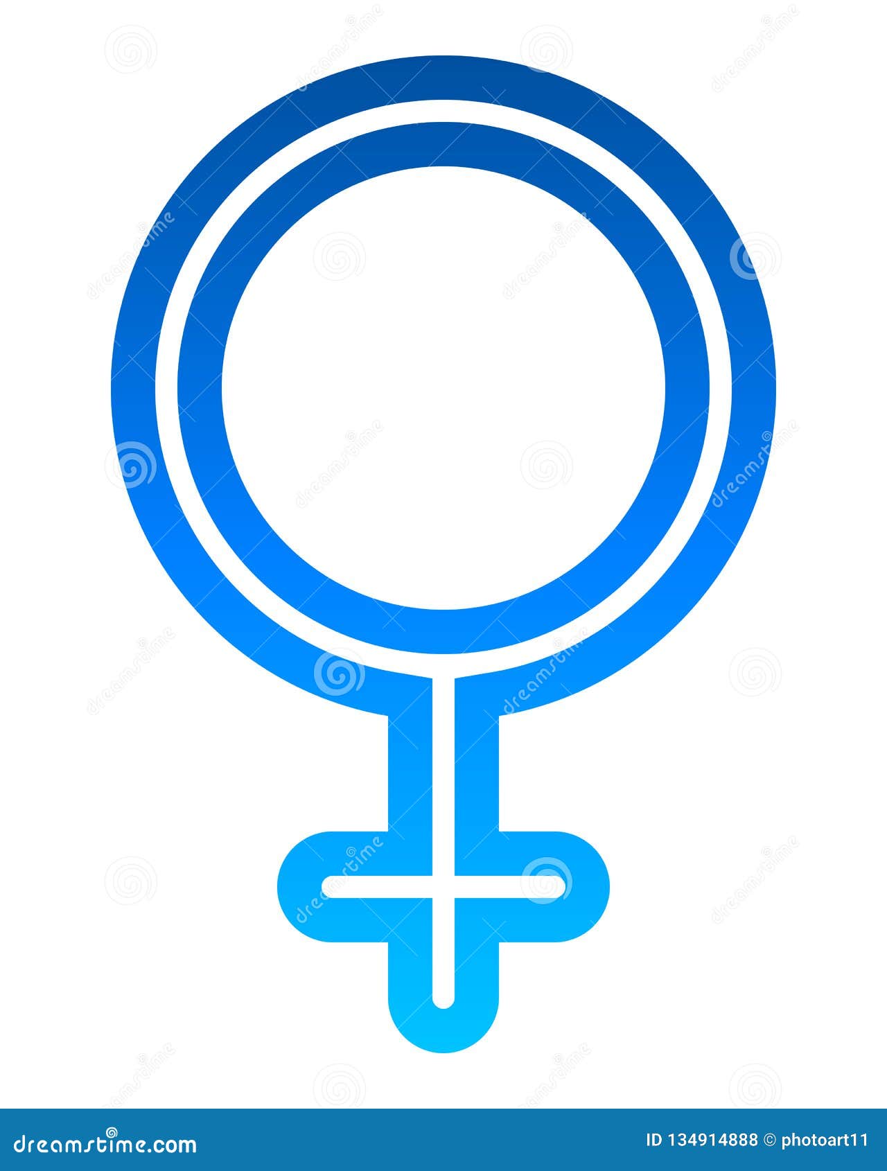Female Symbol Icon - Blue Thin Rounded Outlined Gradient, Isolated ...