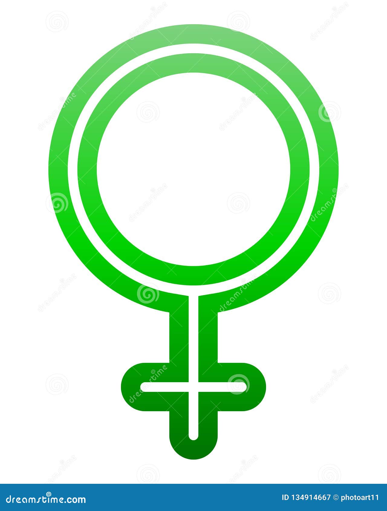 Female Symbol Icon - Green Thin Rounded Outlined Gradient, Isolated ...