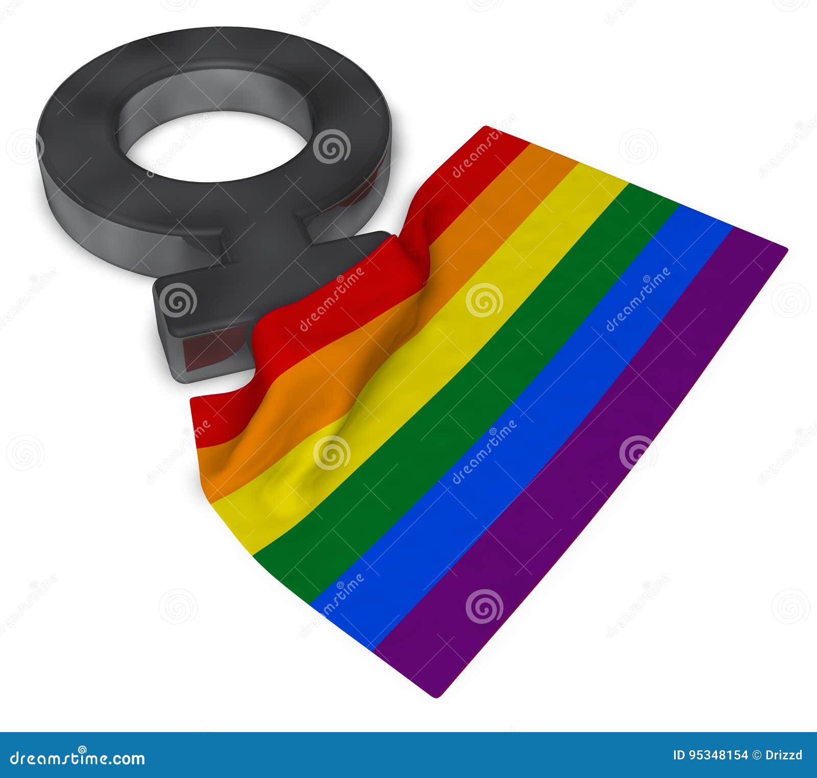 Female Symbol and Rainbow Flag Stock Illustration - Illustration of ...