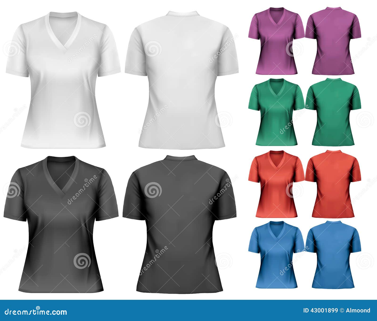 Female T-shirts. Design Template Stock Vector - Illustration of dress ...