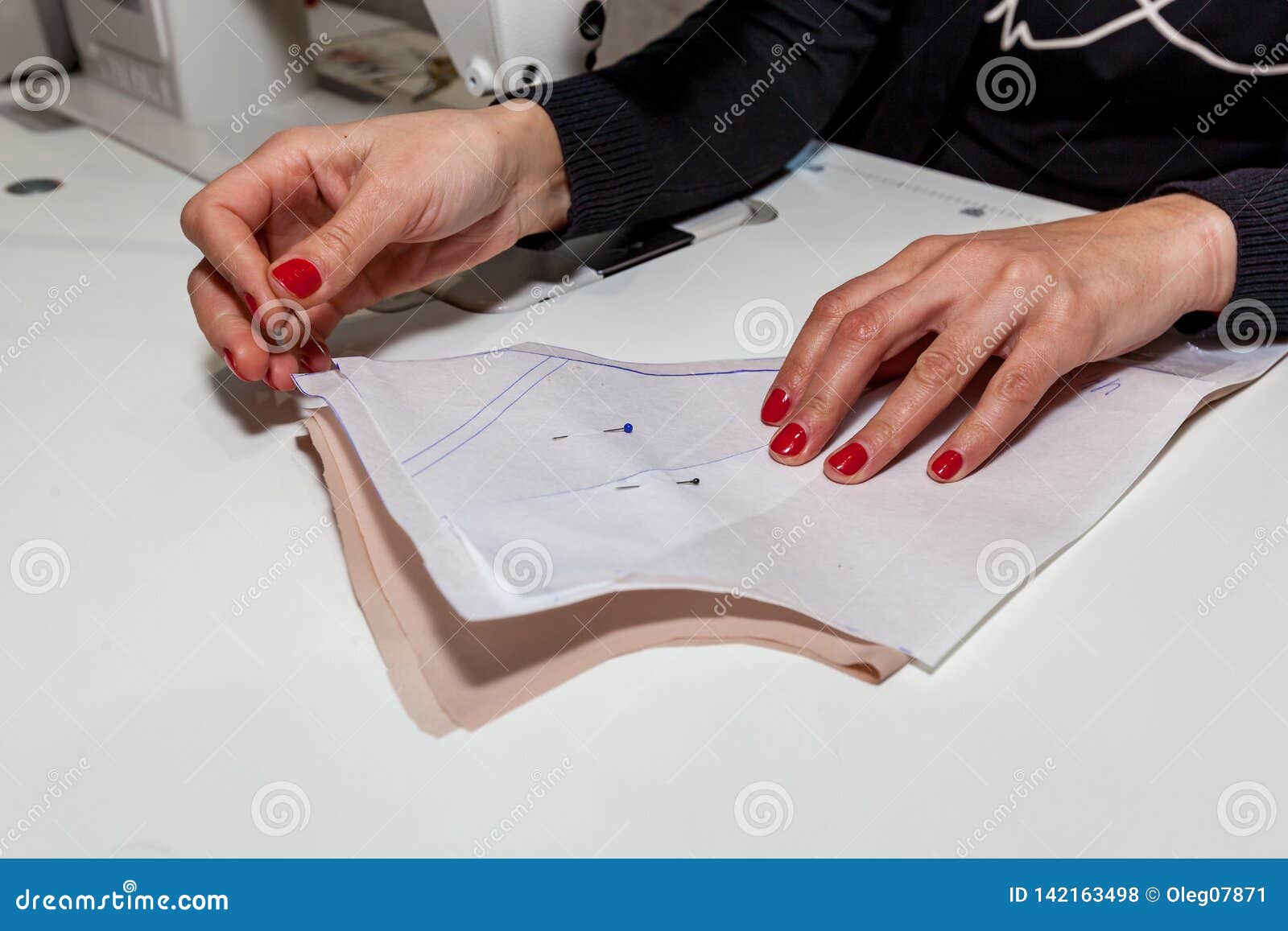 Cloth, Hands, Sewing, Design Stock Photo - Image of material, clothes ...