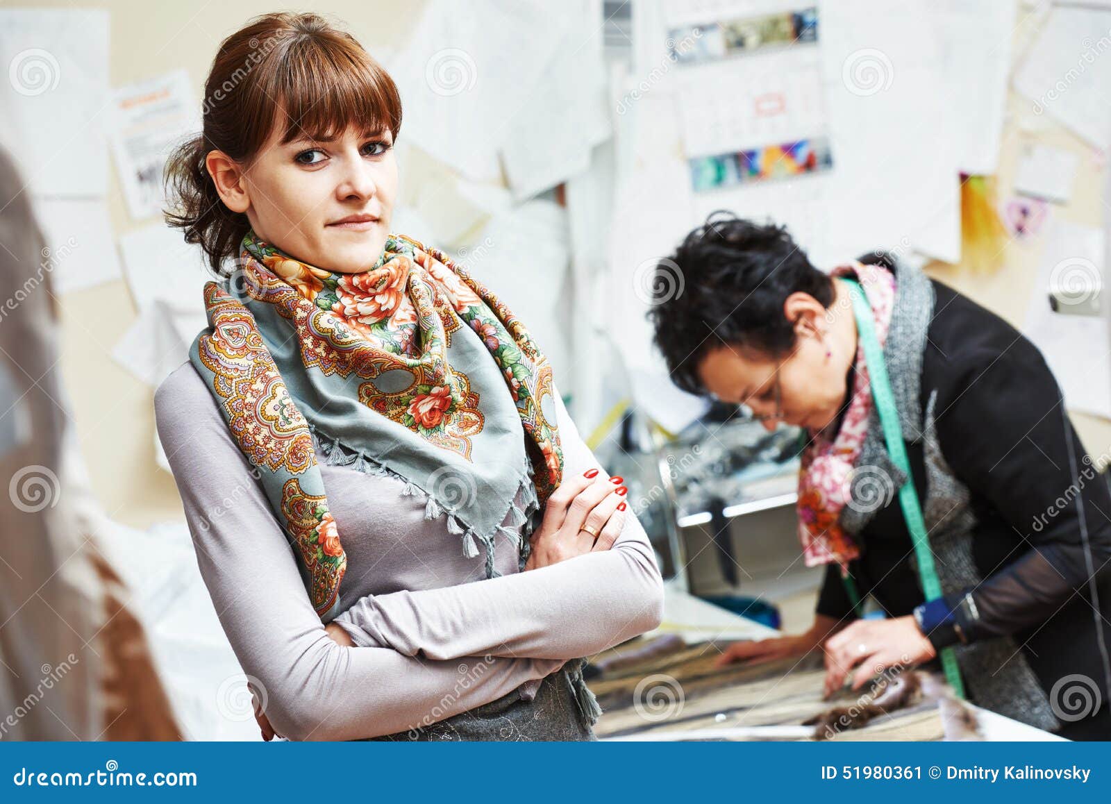 Female Tailor Portrait at Workplace Stock Image - Image of female ...