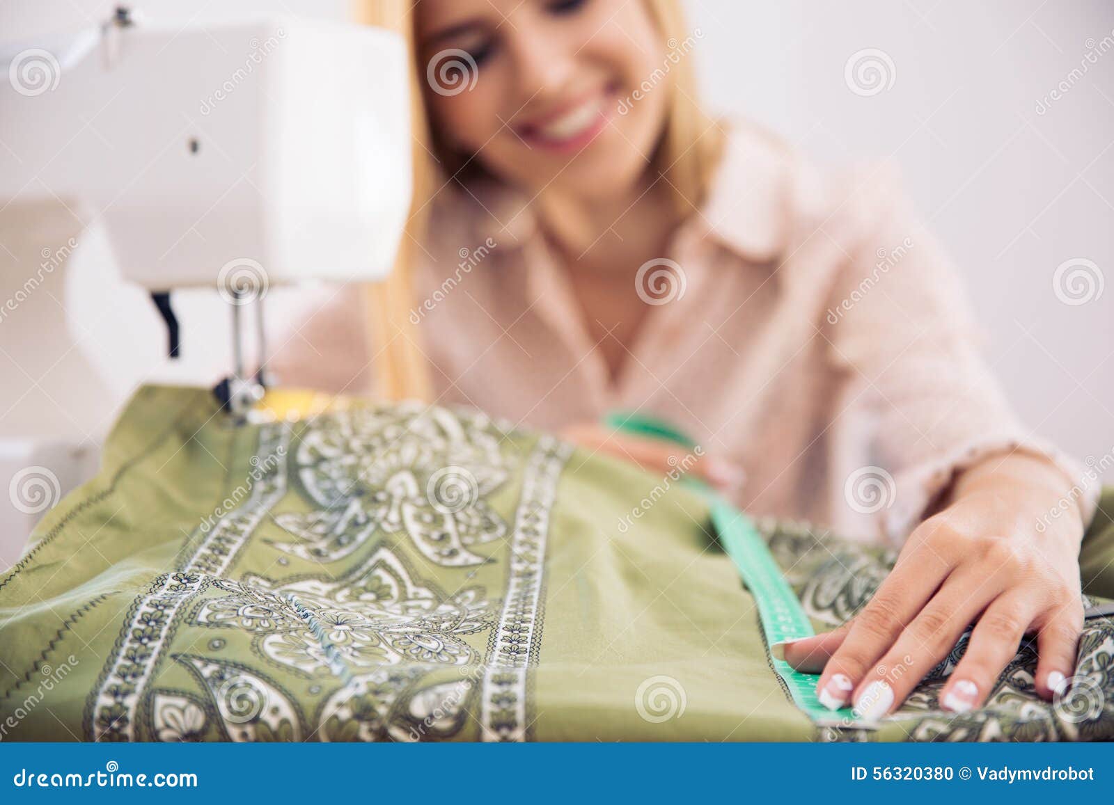Female Tailor Working in Workshop Stock Photo - Image of handicraft ...