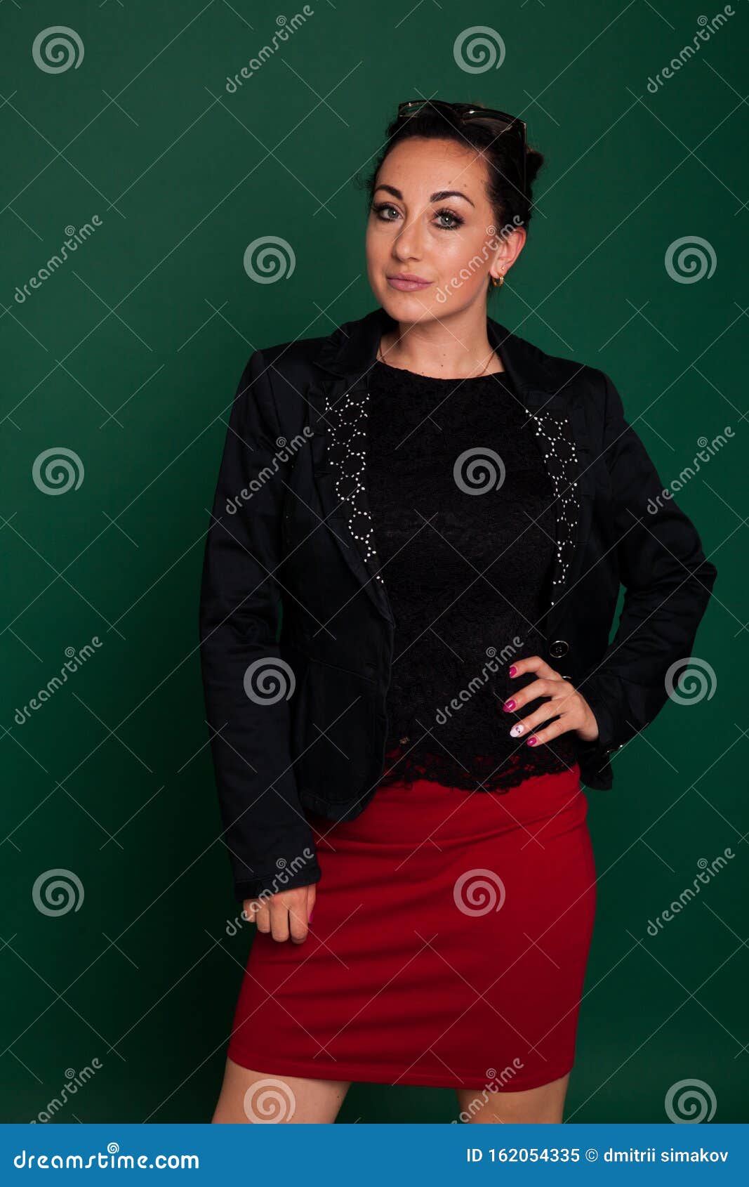 Beautiful Female Teacher at the Classroom Board at School Stock Image ...