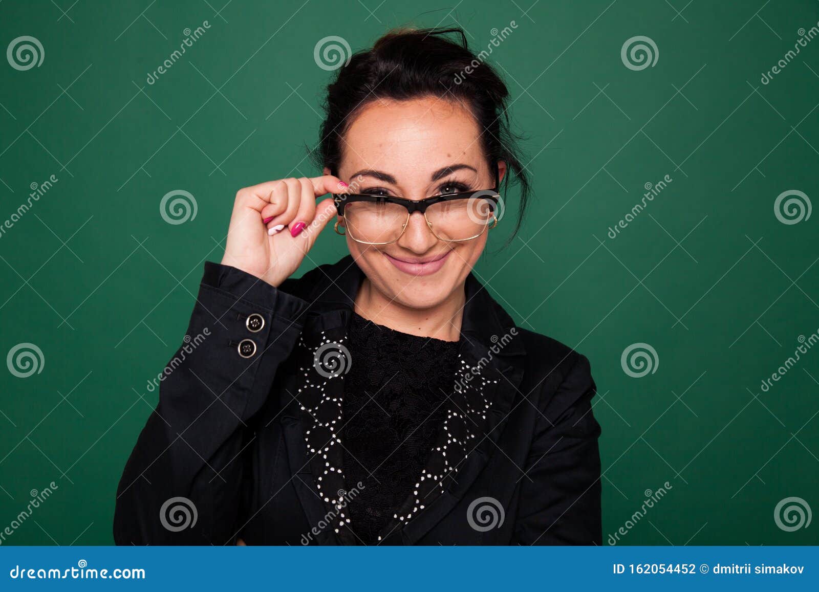 Beautiful Female Teacher at the Classroom Board at School Stock Photo ...