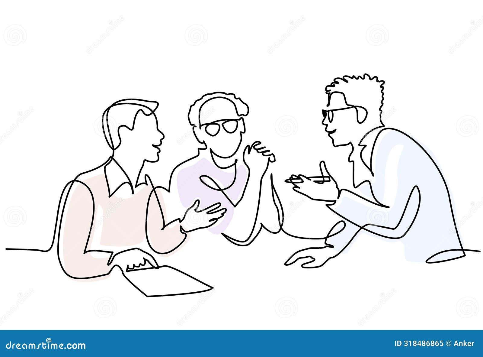 Female Teacher Explaining A Task To A Boy Student. One Line Drawing ...