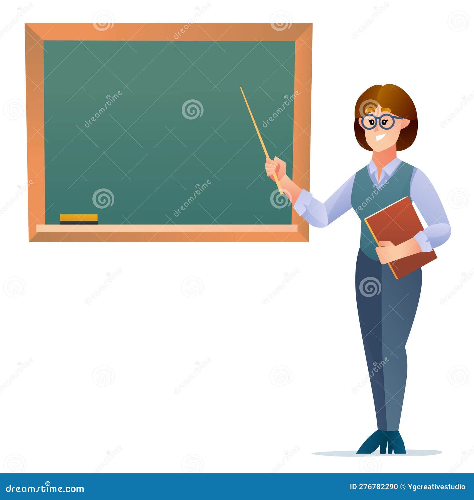 Female Teacher Standing Near Blackboard Stock Vector - Illustration of ... Female Teacher Standing Near Blackboard Stock Vector - Illustration of ...