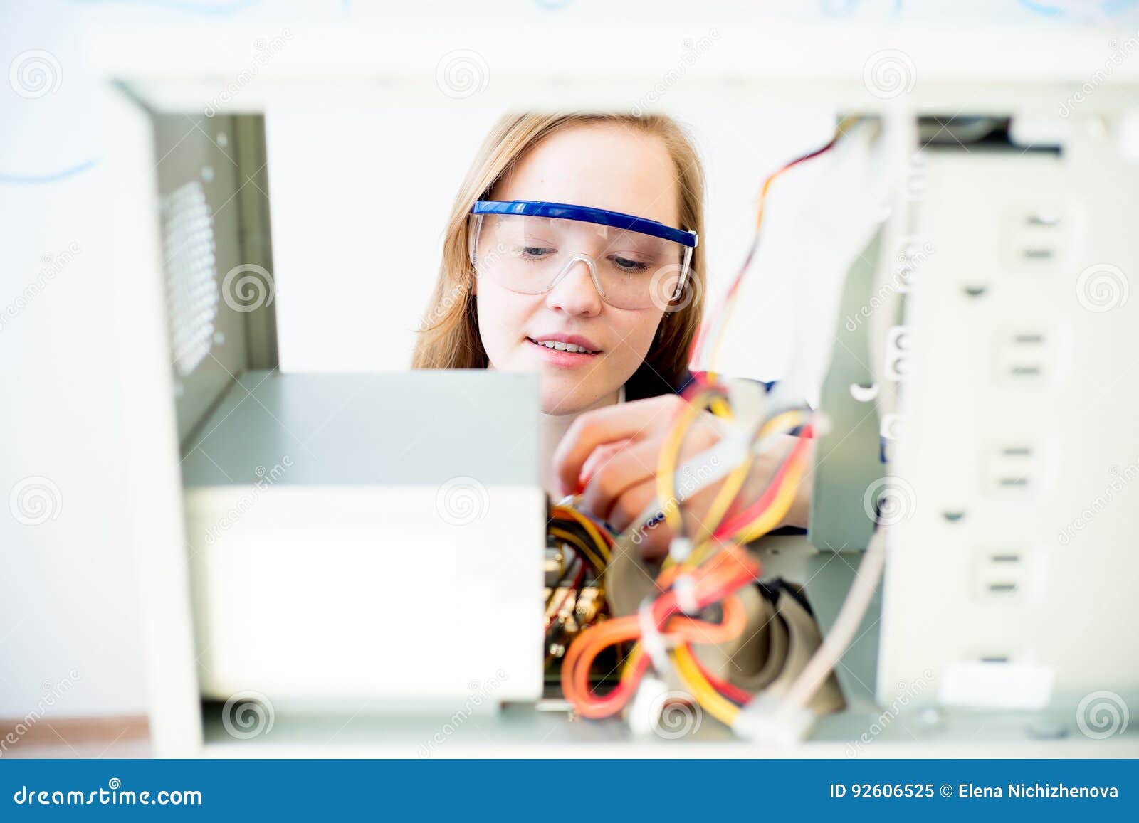 Female Technician Repairing a Computer Stock Image - Image of person ...