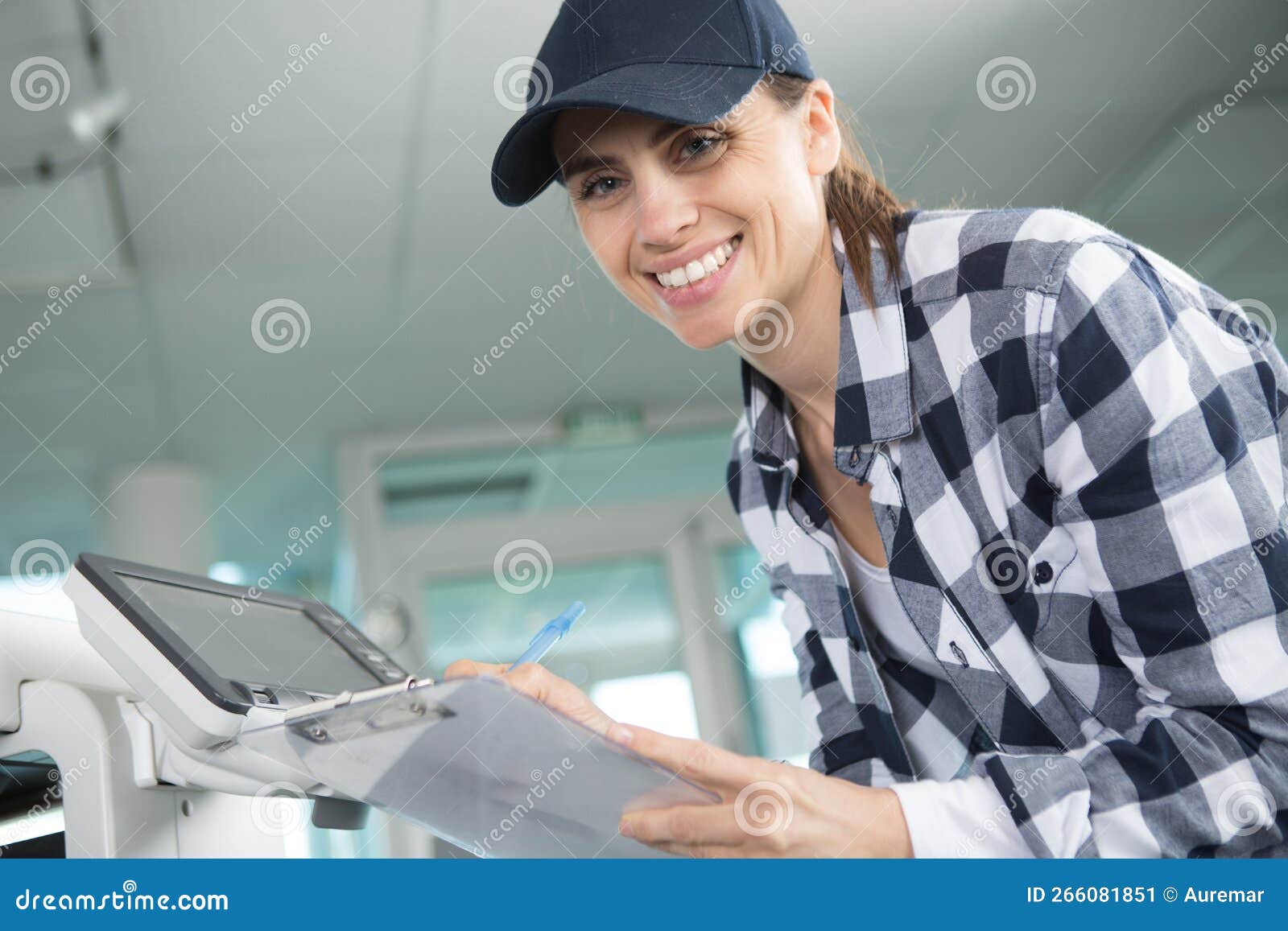 Female Technician Smiling at Camera Stock Image - Image of anonymous ...