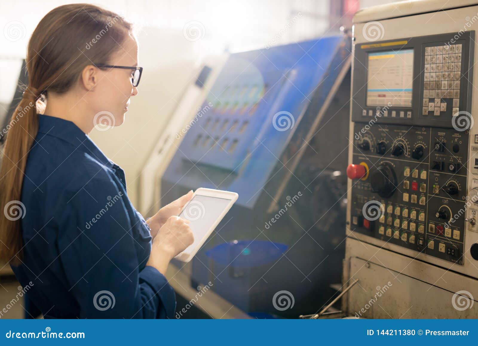 Female technician at work stock photo. Image of production - 144211380