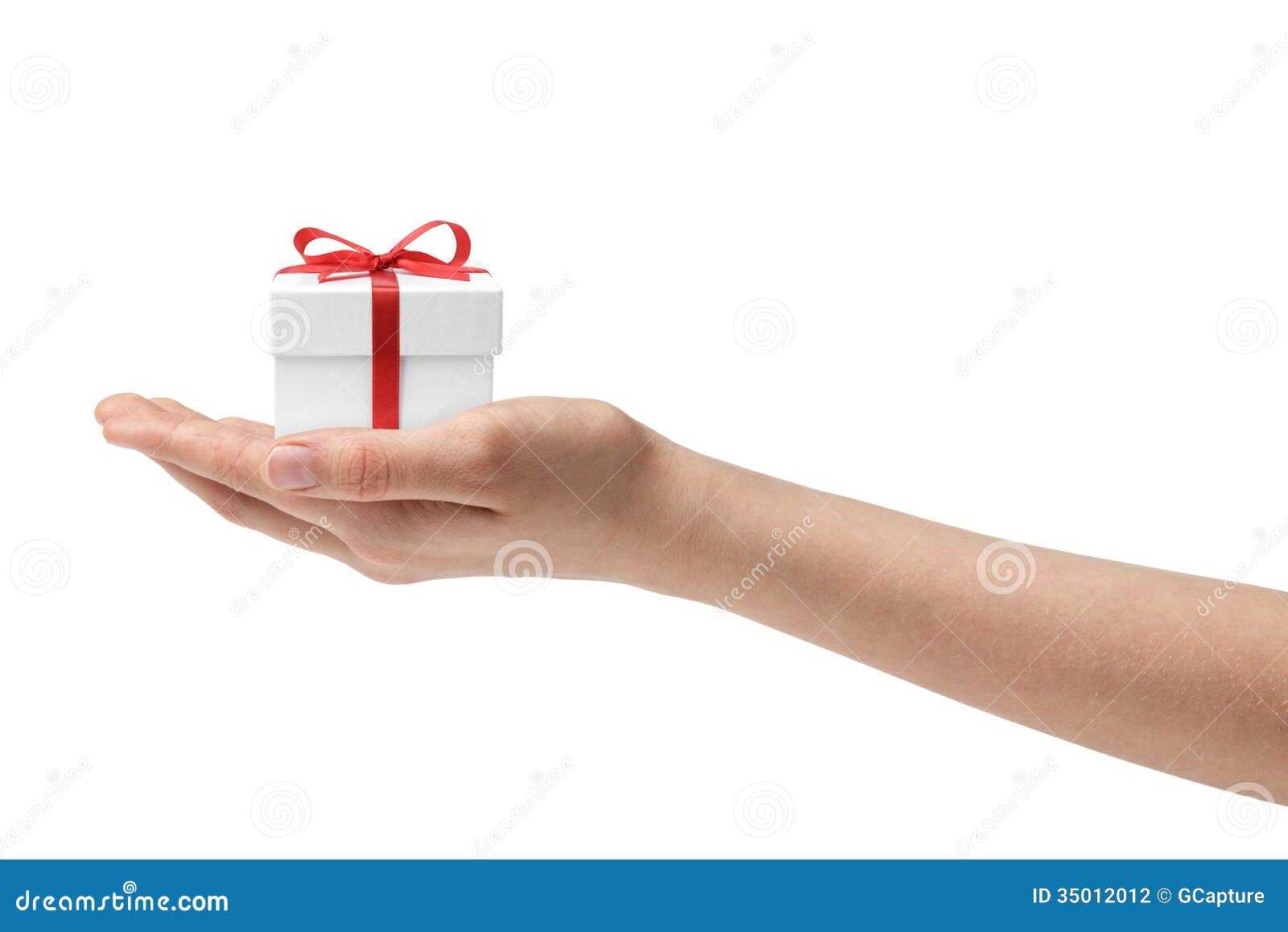 Female Teen Hand Holding Present Stock Photo - Image of isolated ...