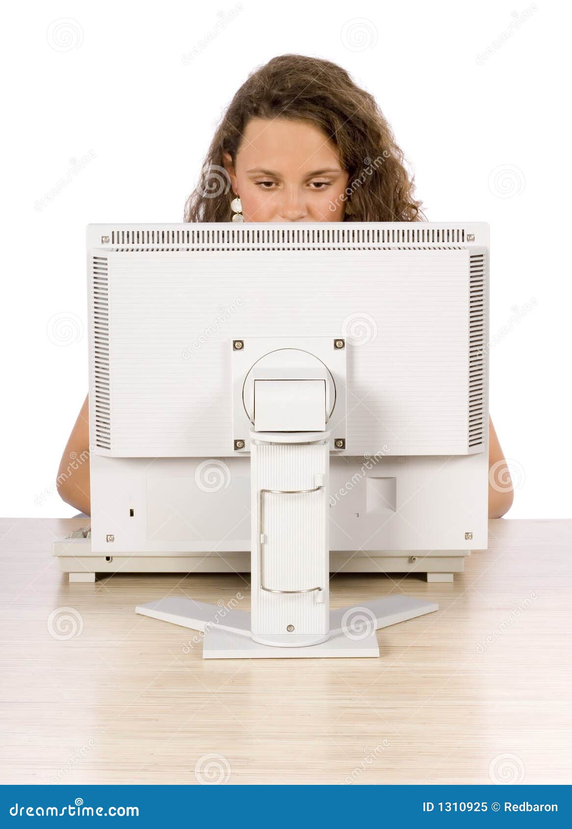 Female Teenager at the Computer Stock Image - Image of entertainment ...