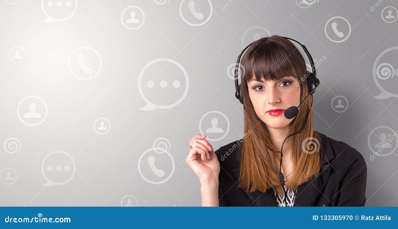 Female Telemarketer Concept Stock Photo - Image of female, headphones ...