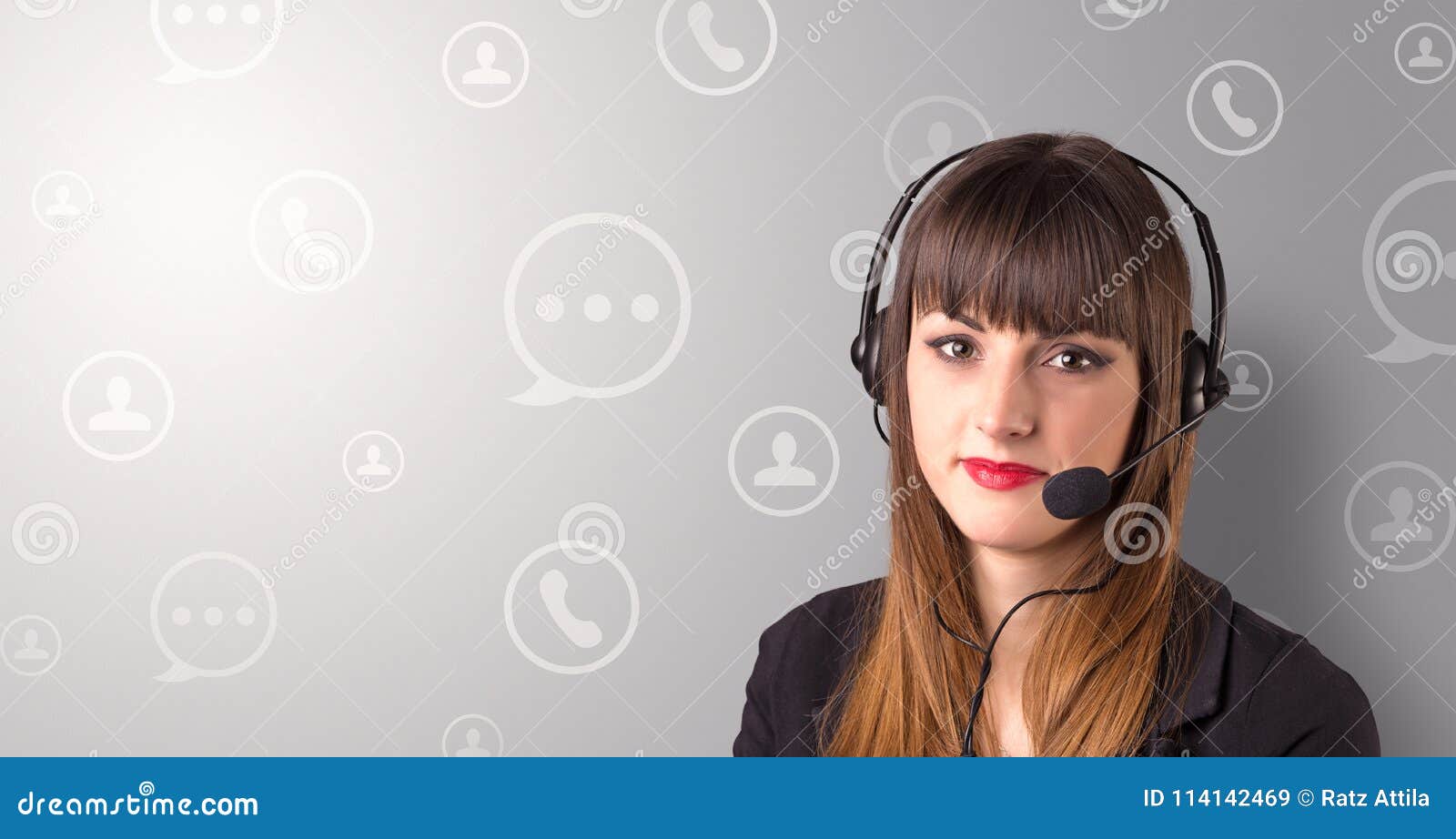 Female telemarketer stock image. Image of helpline, operator - 114142469