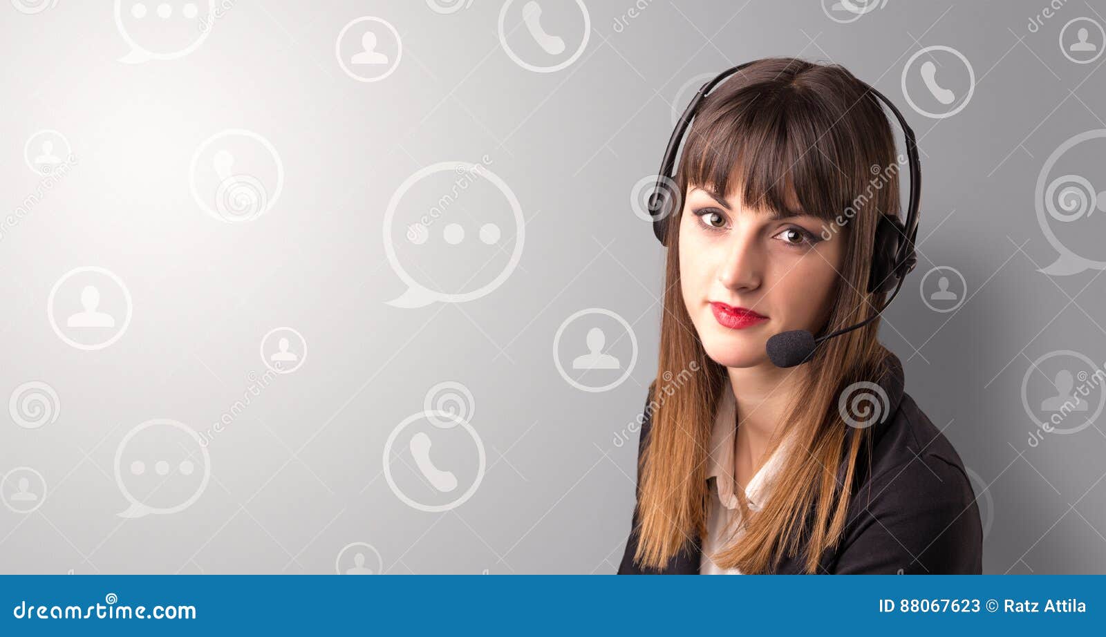Female telemarketer stock image. Image of helpful, makeup - 88067623