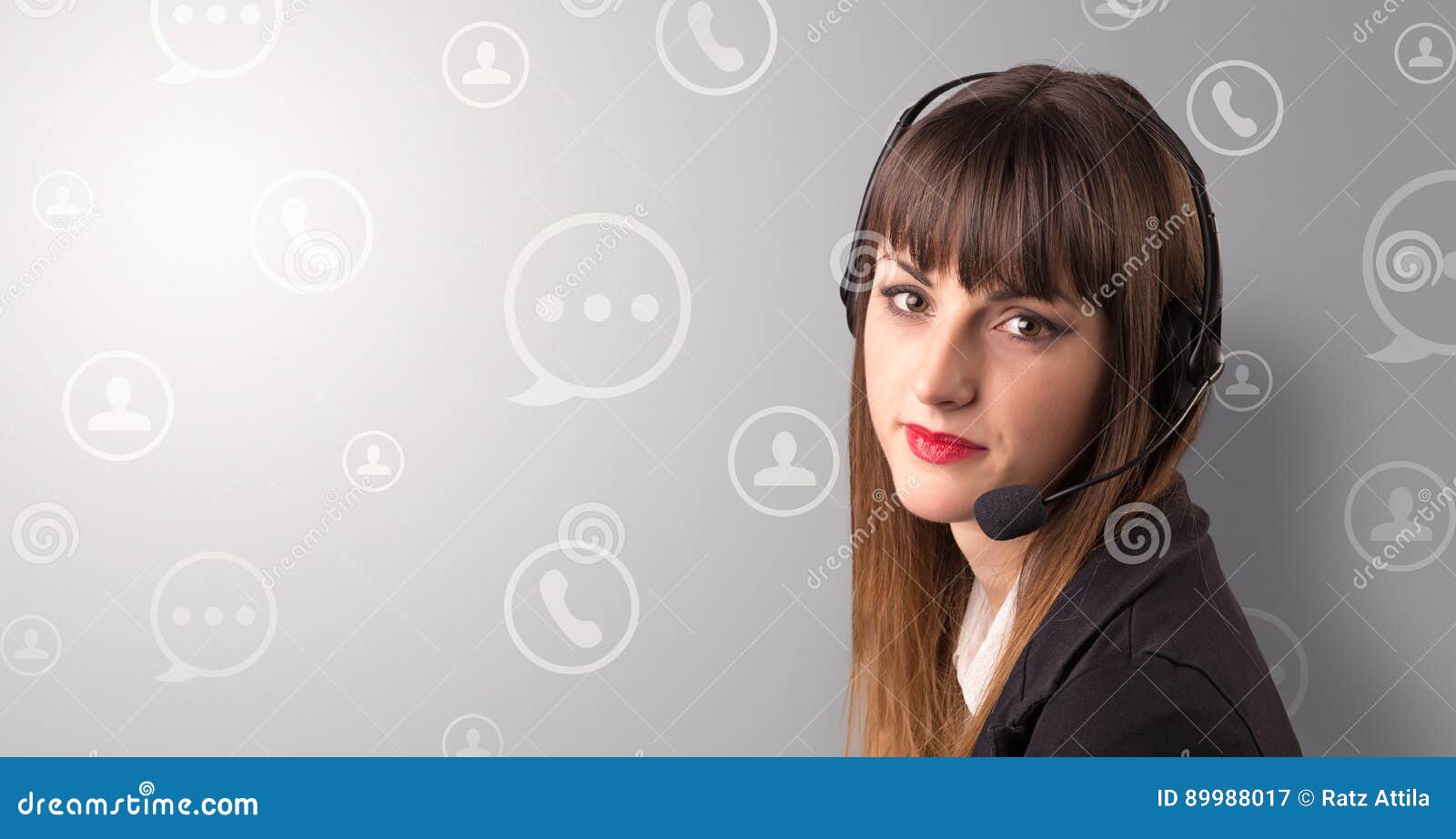 Female telemarketer stock image. Image of modern, operator - 89988017