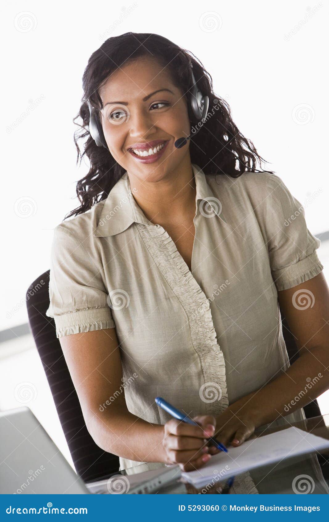 Female telesales worker stock photo. Image of camera, manager - 5293060